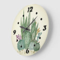 Watercolor , cactus , succulents large clock | Zazzle