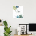 Watercolor Cactus Succulents Wedding Welcome Poster | Zazzle