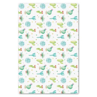 watercolor cactus tissue Paper | Zazzle