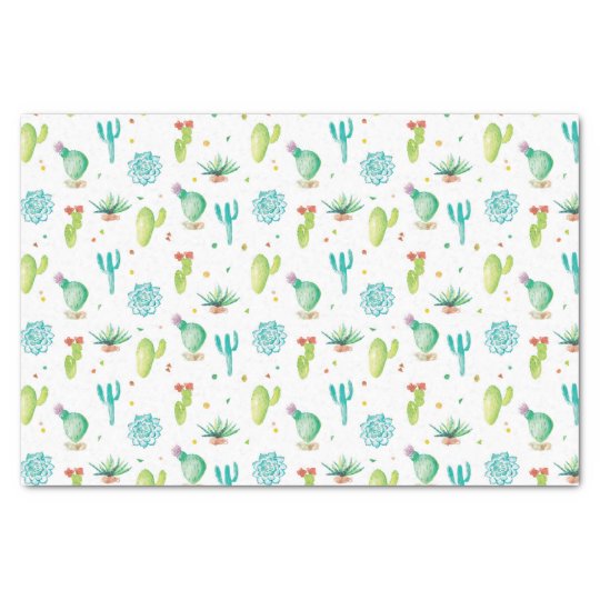 watercolor cactus tissue Paper | Zazzle.com