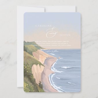 Watercolor California Coast Wedding Invitation | Zazzle