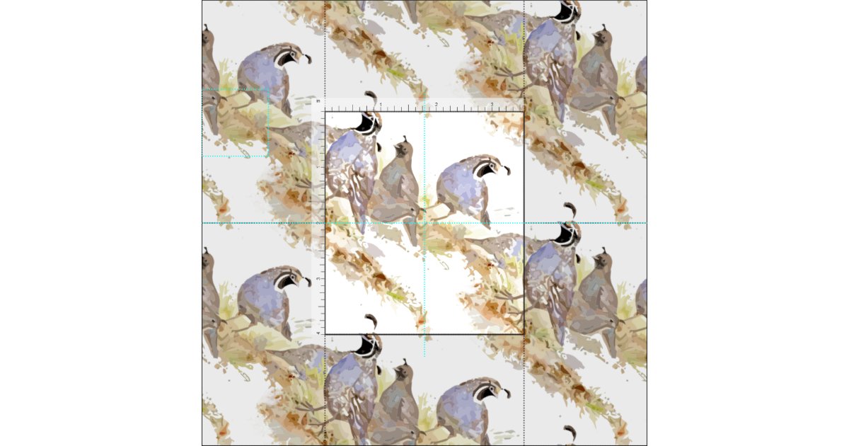 Watercolor California Quail Bird Nature art Fabric | Zazzle