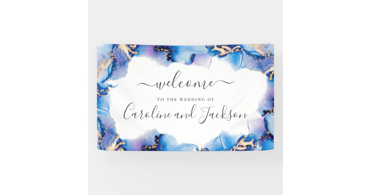 Watercolor Calligraphy Wedding Welcome Banner | Zazzle