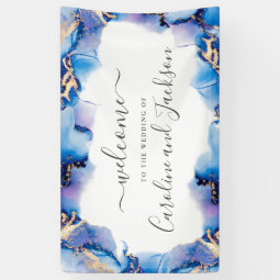 Watercolor Calligraphy Wedding Welcome Banner | Zazzle