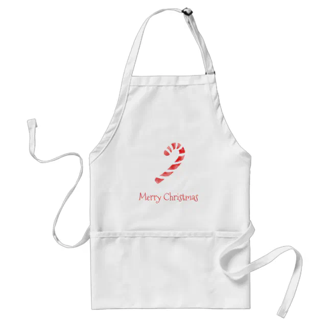 Watercolor Candy Cane Adult Apron | Zazzle