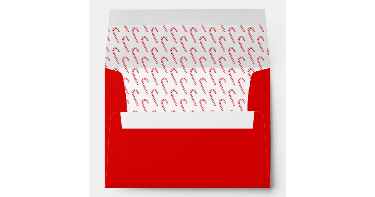 Watercolor Candy Cane Pattern Return Address Envelope | Zazzle