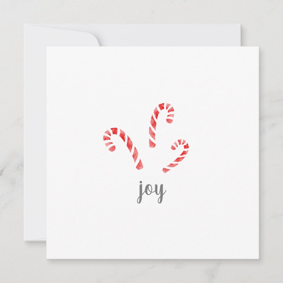 Watercolor Candy Canes Note Card | Zazzle