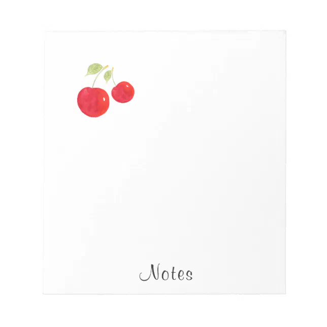 Watercolor Cherries Notepad | Zazzle