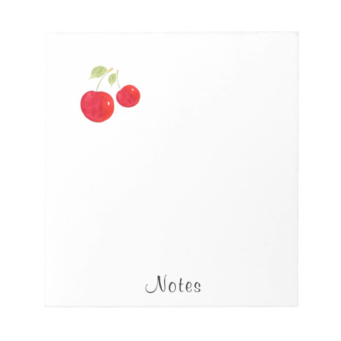 Watercolor Cherries Notepad | Zazzle.com