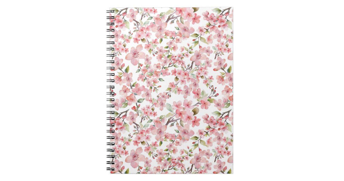 Watercolor Cherry Blossom Notebook | Zazzle