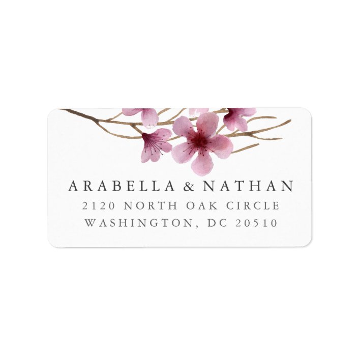 Watercolor Cherry Blossoms Return Address Label | Zazzle.com