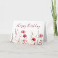 Watercolor Chic Boho Wildflower Happy Birthday Card | Zazzle