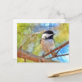 Watercolor Chickadee with Bible Verse Postcard | Zazzle