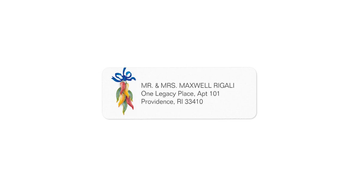 Watercolor Chili Peppers Address Labels | Zazzle