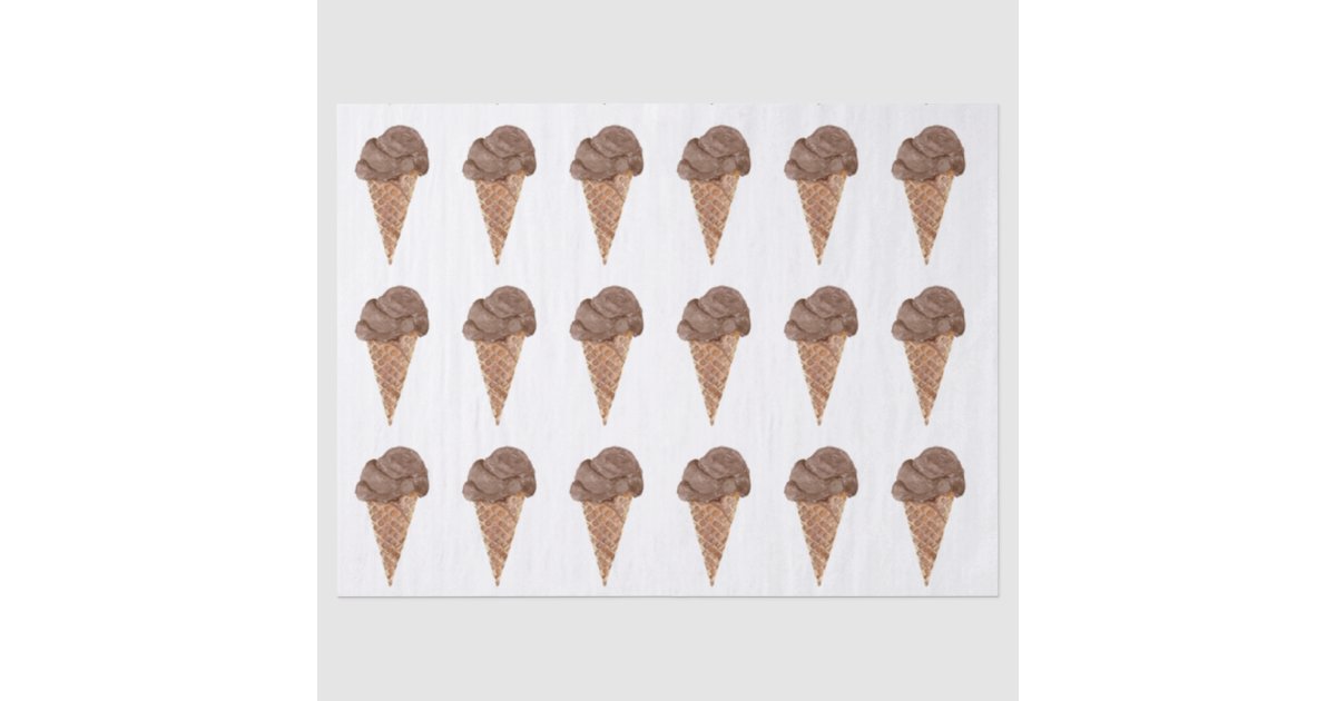 Watercolor Chocolate Ice Cream Pattern Tissue Paper | Zazzle
