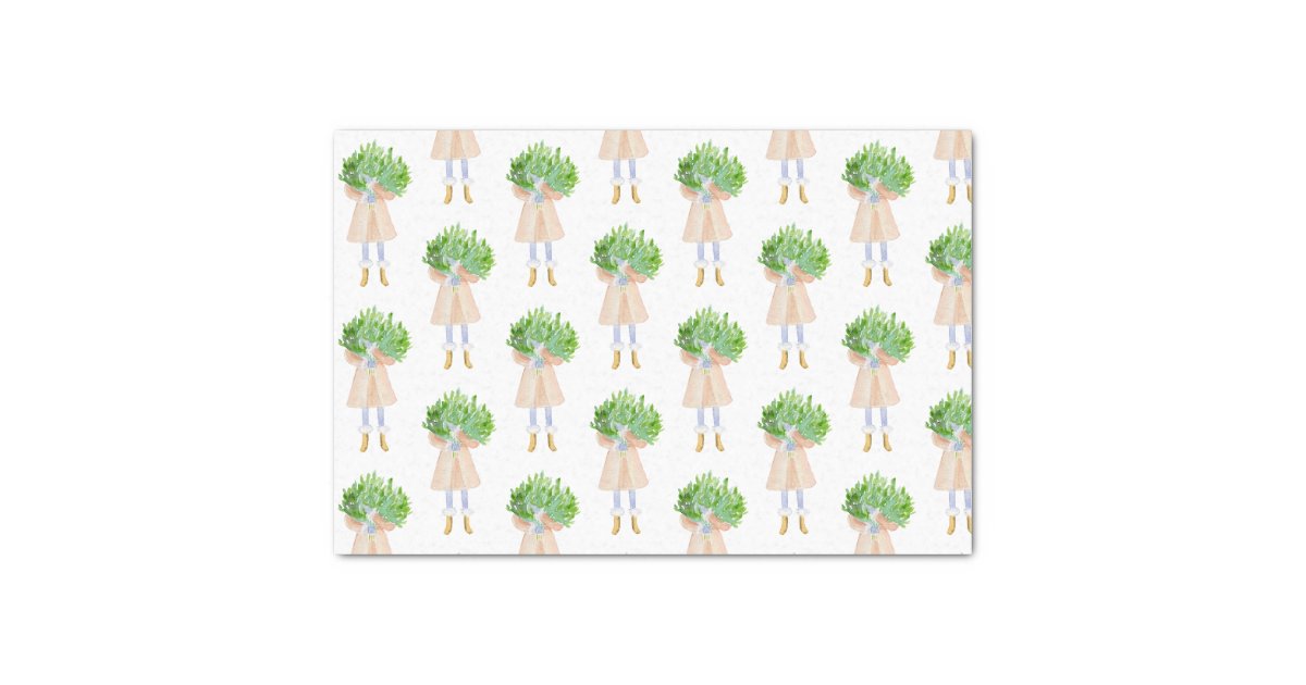 Watercolor Christmas Fashion Girl Tissue Paper | Zazzle