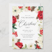 Watercolor Christmas Greenery Invitation | Zazzle