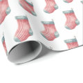 Watercolor Christmas Stocking Pattern Illustration Wrapping Paper | Zazzle