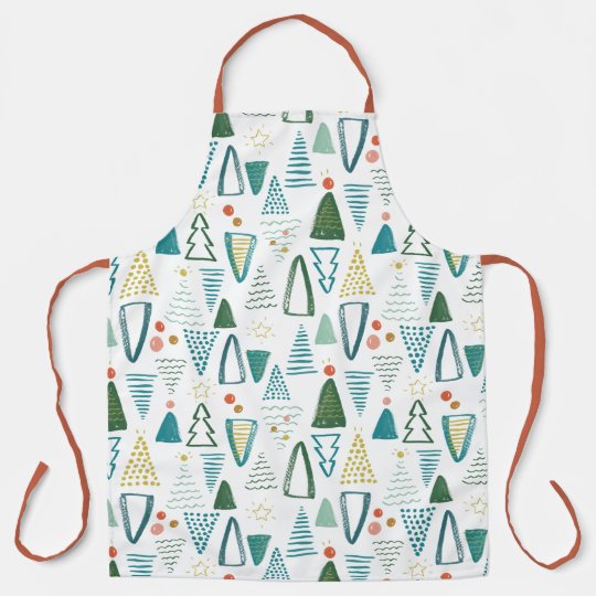 Watercolor Christmas Tree Apron | Zazzle.com