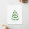 Watercolor Christmas Tree Note Card | Zazzle