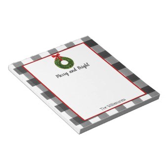 Watercolor Christmas Wreath Notepad | Zazzle