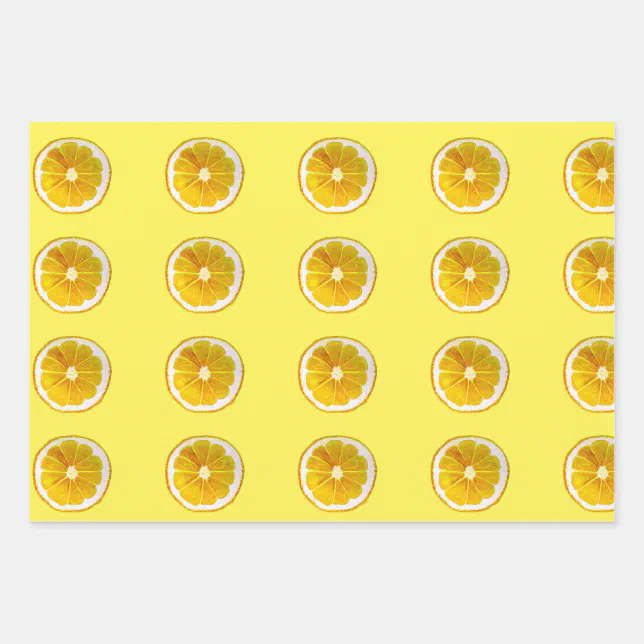 Watercolor citrus fruit designs wrapping paper sheets | Zazzle