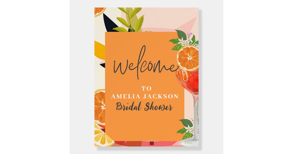 Watercolor citrus fruit Spritz Bridal Shower Foam Board | Zazzle