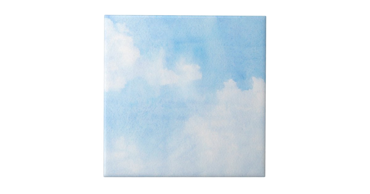 Watercolor clouds and sky background tile | Zazzle