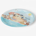 Watercolor Coastal Beach Scene Paper Plates | Zazzle