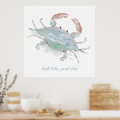 Watercolor Coastal Crab Poster | Zazzle