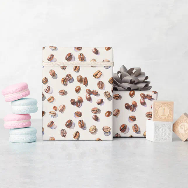 Watercolor Coffee Bean Wrapping Paper | Zazzle