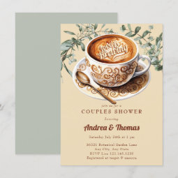 Watercolor Coffee | Couple's Shower Invitation | Zazzle