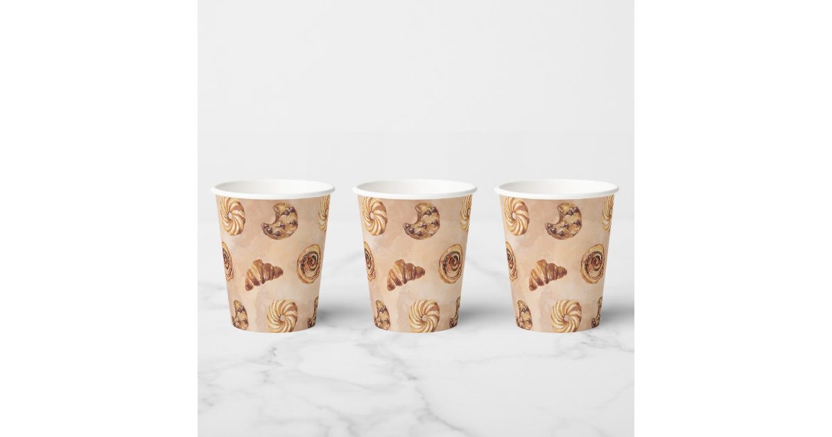 Watercolor Confectionery Food Brunch Paper Cups | Zazzle