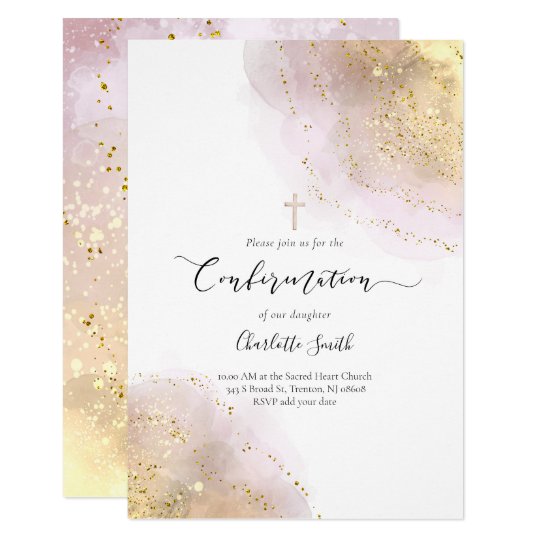 watercolor Confirmation Invitation | Zazzle.com