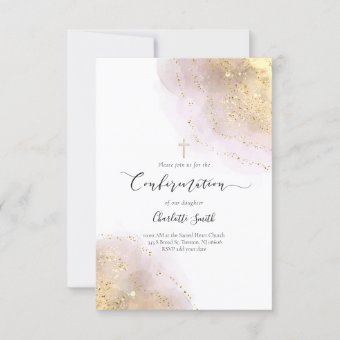 watercolor confirmation invitation | Zazzle