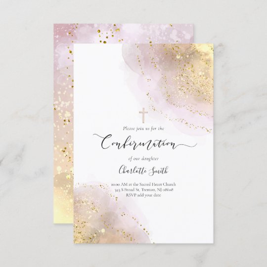 watercolor Confirmation Invitation | Zazzle.com