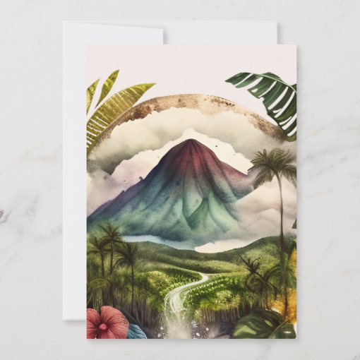 Watercolor Costa Rica Destination Wedding Invitati Invitation | Zazzle