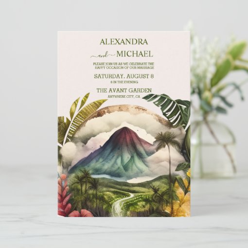 Watercolor Costa Rica Destination Wedding Invitati Invitation | Zazzle