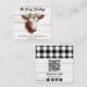 Watercolor Cow Farmhouse Floral QR code Square Business Card | Zazzle
