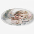 Watercolor cute Angel Baby Baptism Paper Plates | Zazzle