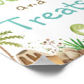 Watercolor Cute Dinosaurs Greenery Sweets & Treats Poster | Zazzle