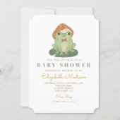 Watercolor Cute Frog Baby Shower Invitation | Zazzle