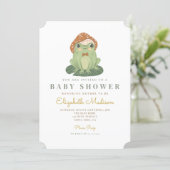 Watercolor Cute Frog Baby Shower Invitation | Zazzle
