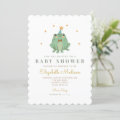 Watercolor Cute Frog Baby Shower Invitation | Zazzle