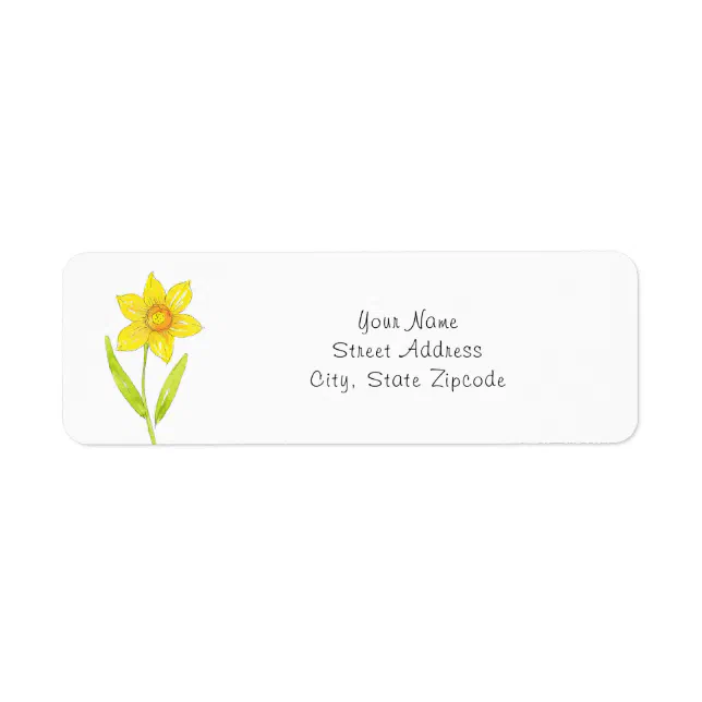 Watercolor Daffodil 2 Label | Zazzle