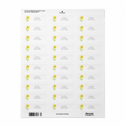 Watercolor Daffodil 2 Label | Zazzle