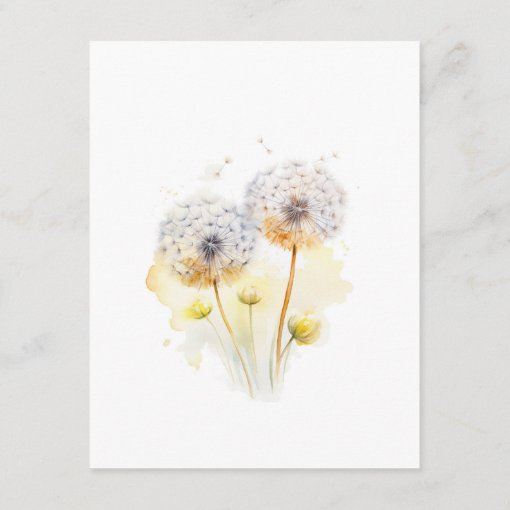 Watercolor Dandelion Wedding Guest Details Enclosure Card | Zazzle