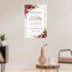 Watercolor deep red marsala roses wedding welcome poster | Zazzle
