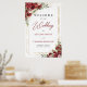 Watercolor deep red marsala roses wedding welcome poster | Zazzle