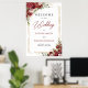 Watercolor deep red marsala roses wedding welcome poster | Zazzle